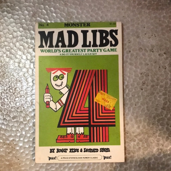 mad lib | Other | Vintage 965 Monster Mad Libs No 4 By Roger Price And ...